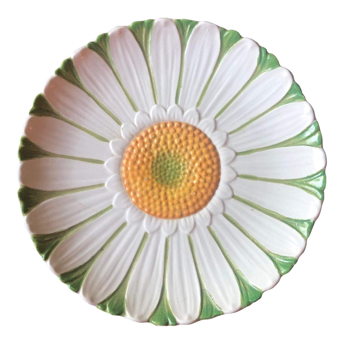 Mottahedeh Italian Yellow, Green and White Daisy Plate | Chairish