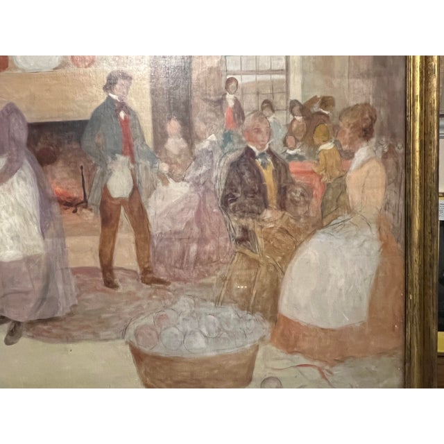 Early 19th Century Early American Social Realism Oil on Canvas Painting ...