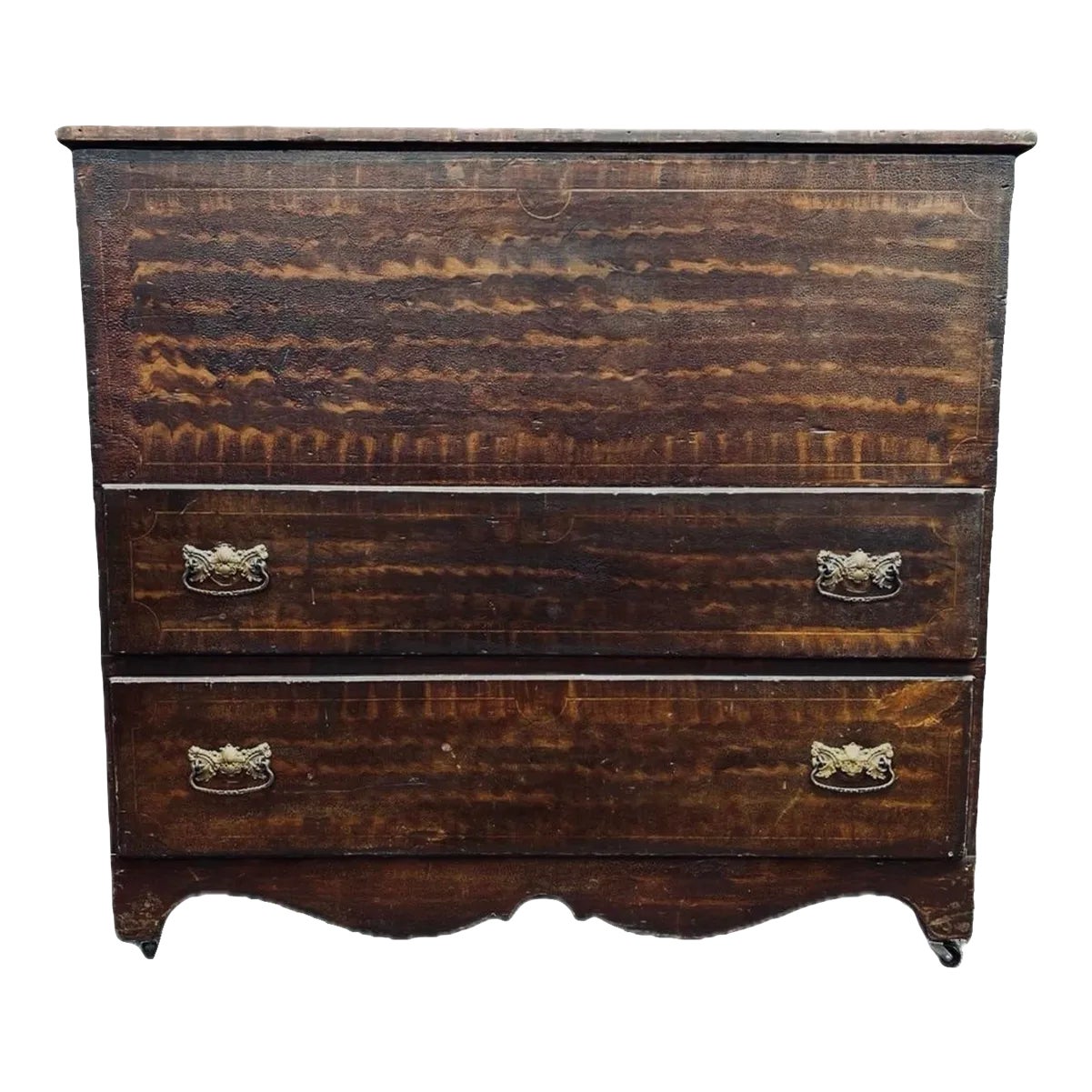 Antique 19th Century Mule Chest Blanket Chest Dresser | Chairish