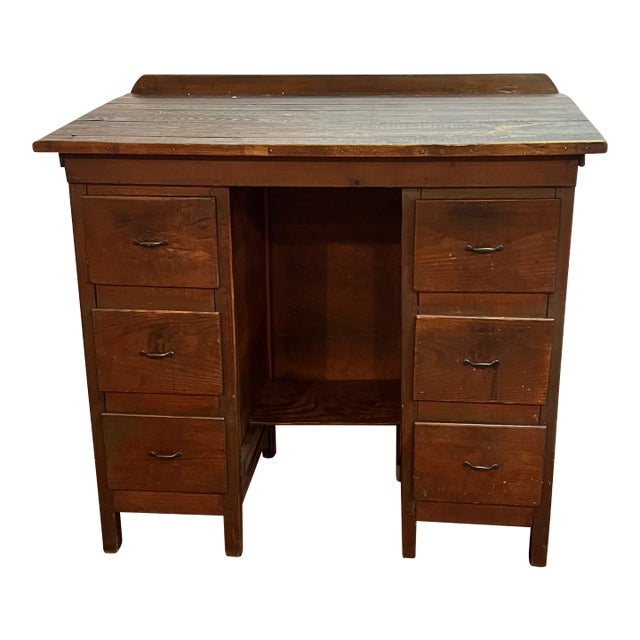 Antique Train Station Stand Up or Stool Height Railroad Desk | Chairish