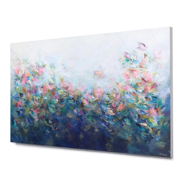 Emotions in Color - Colorful Blue Teal Abstract Floral Painting ...