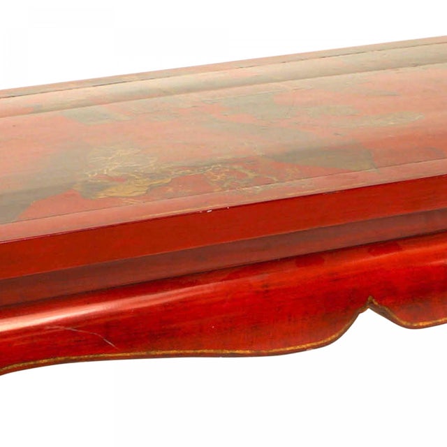Asian Chinese Style Rectangular Red Lacquered Coffee Table | Chairish