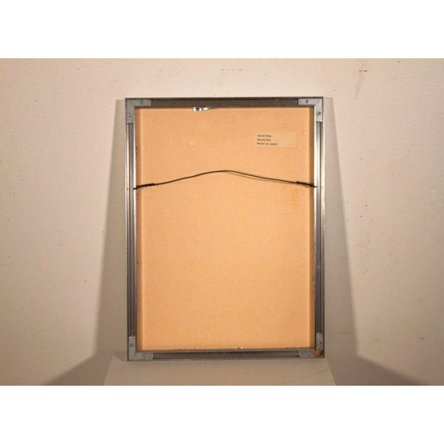 1970s Relaxing Signed Modern Abstract Female Nude Pastel on Paper ...