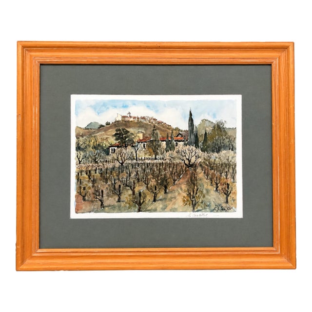 1950s Pierre Eugène Cambier Signed Original French Watercolor “Le ...