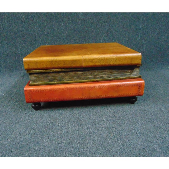 Maitland Smith Regency Style Leather Faux Book Stack Coffee Table ...