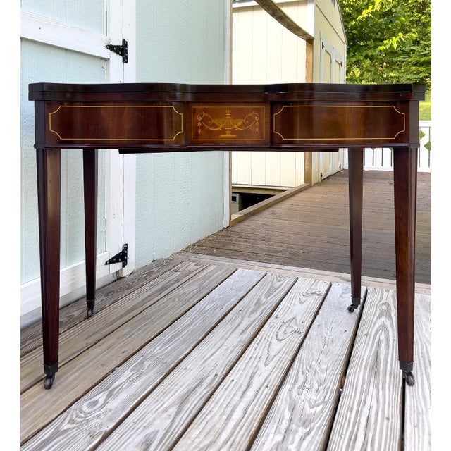 1920s Antique Federal Style Mahogany Flip Top Expanding Console Game ...