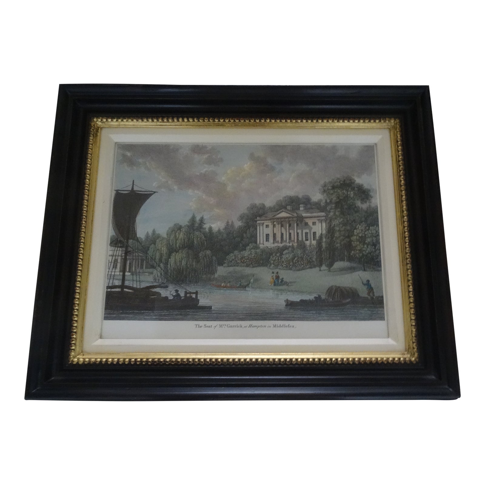 Late 20th Century Vintage Color Lithograph in Custom Frame | Chairish