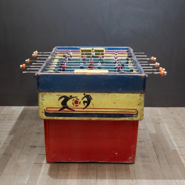 Vintage Mexican Foosball Table With Metal Players C.1940 | Chairish