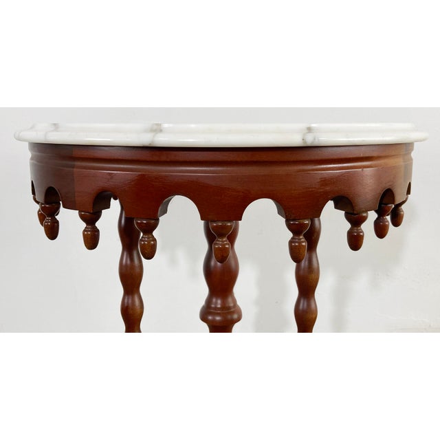 Antique Beveled Marble Top Mahogany Entry or Side Table | Chairish