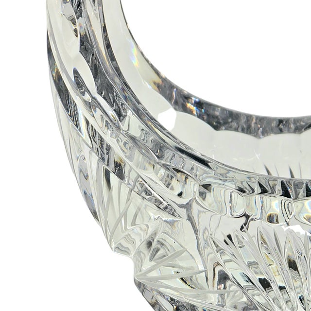 Huge Pinwheel Crystal Hand Cut Glass Easter Basket | Chairish