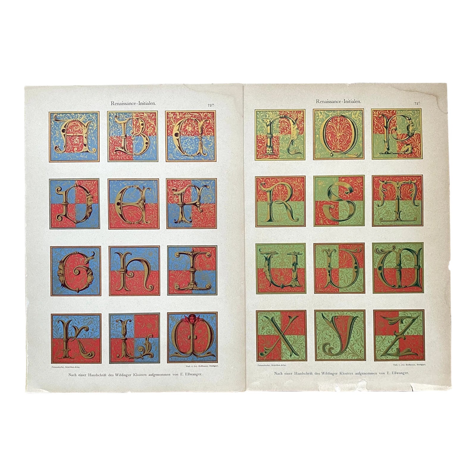 1897 Antique Typeface Lithograph - a Pair | Chairish