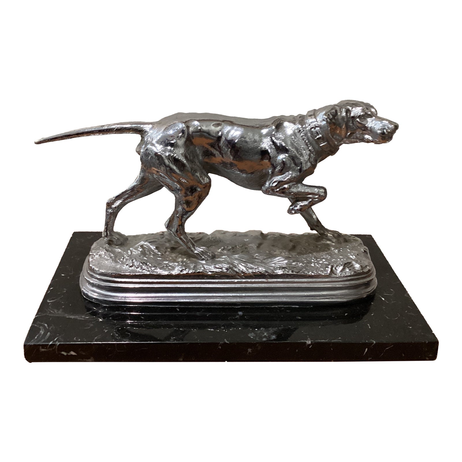 Vintage Collectible Silver Weighted Metal "Pointer Dog " Sculpture on ...