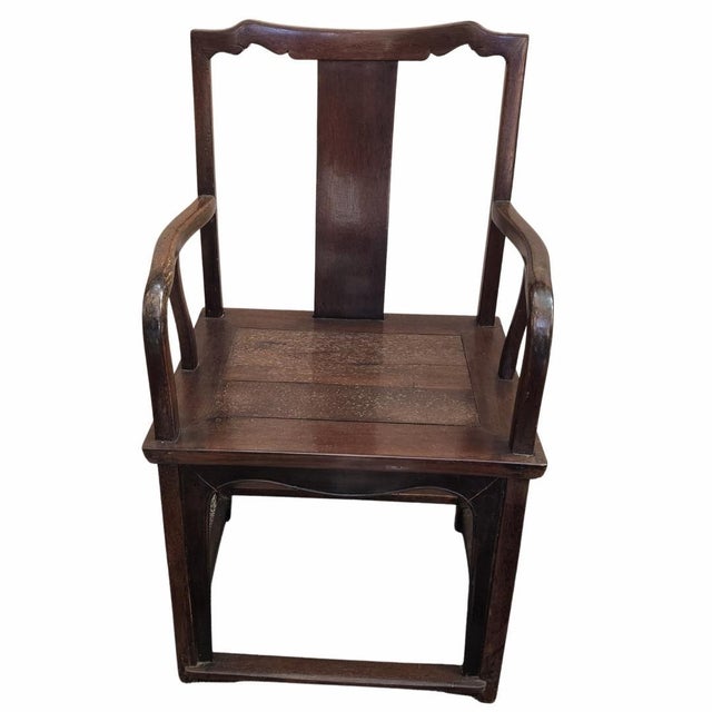Antique Ming-Style Scholar Wooden Chair | Chairish