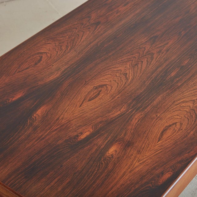 Rectangular Wood Coffee Table with Tapered Legs by Johannes Andersen, Denmark | Chairish