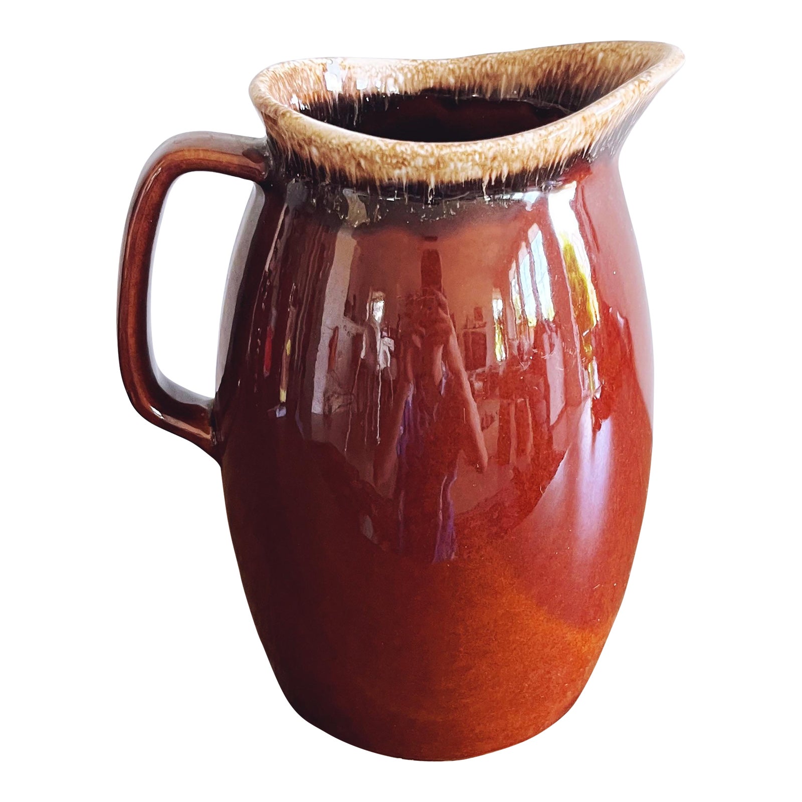 Vintage Hull Pottery Glazed Stoneware Pitcher | Chairish