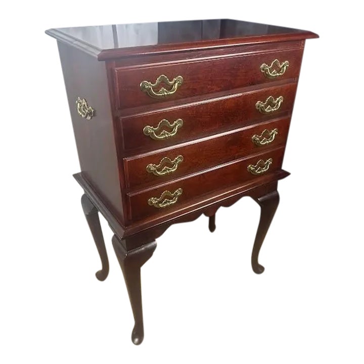 Late 20th Century Elegant Queen Anne Silverware / Flatware Chest of ...