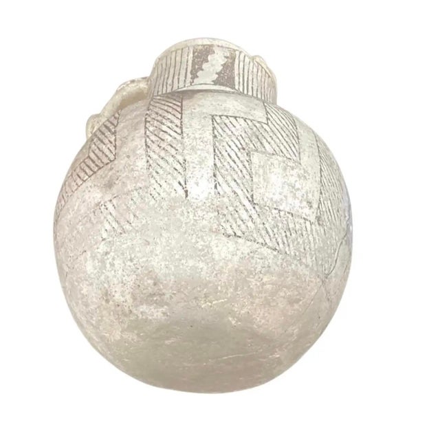 Anasazi Chaco Native American Pottery, Black on White Pitcher | Chairish