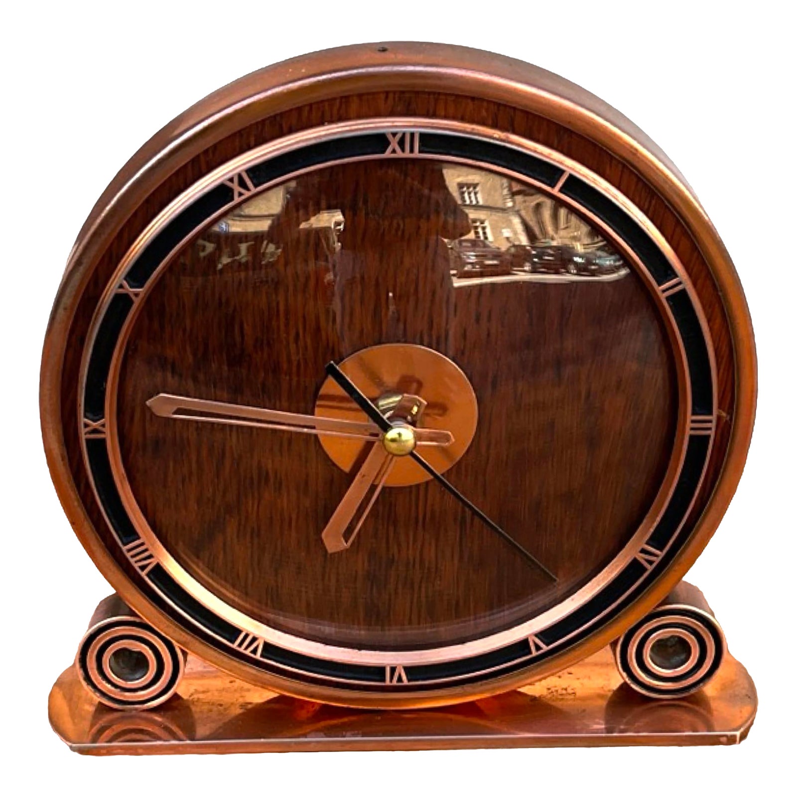 Electric Copper Fireplace Clock Kienzle, Germany 1970s. | Chairish