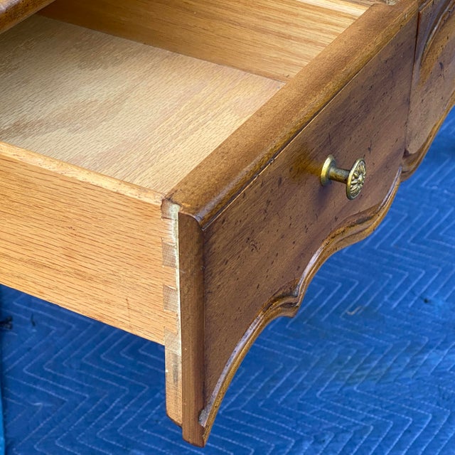 Vintage French Style Three Drawer Console Table | Chairish