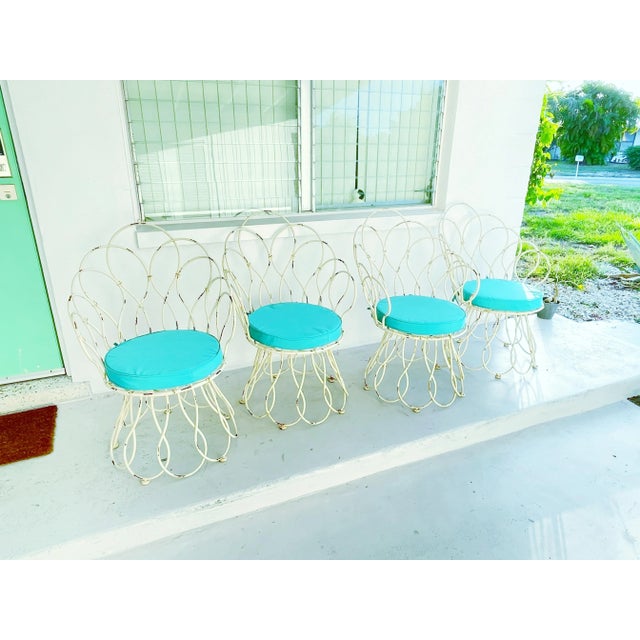 Vintage Metal Loop Patio Chairs - Set of Four | Chairish