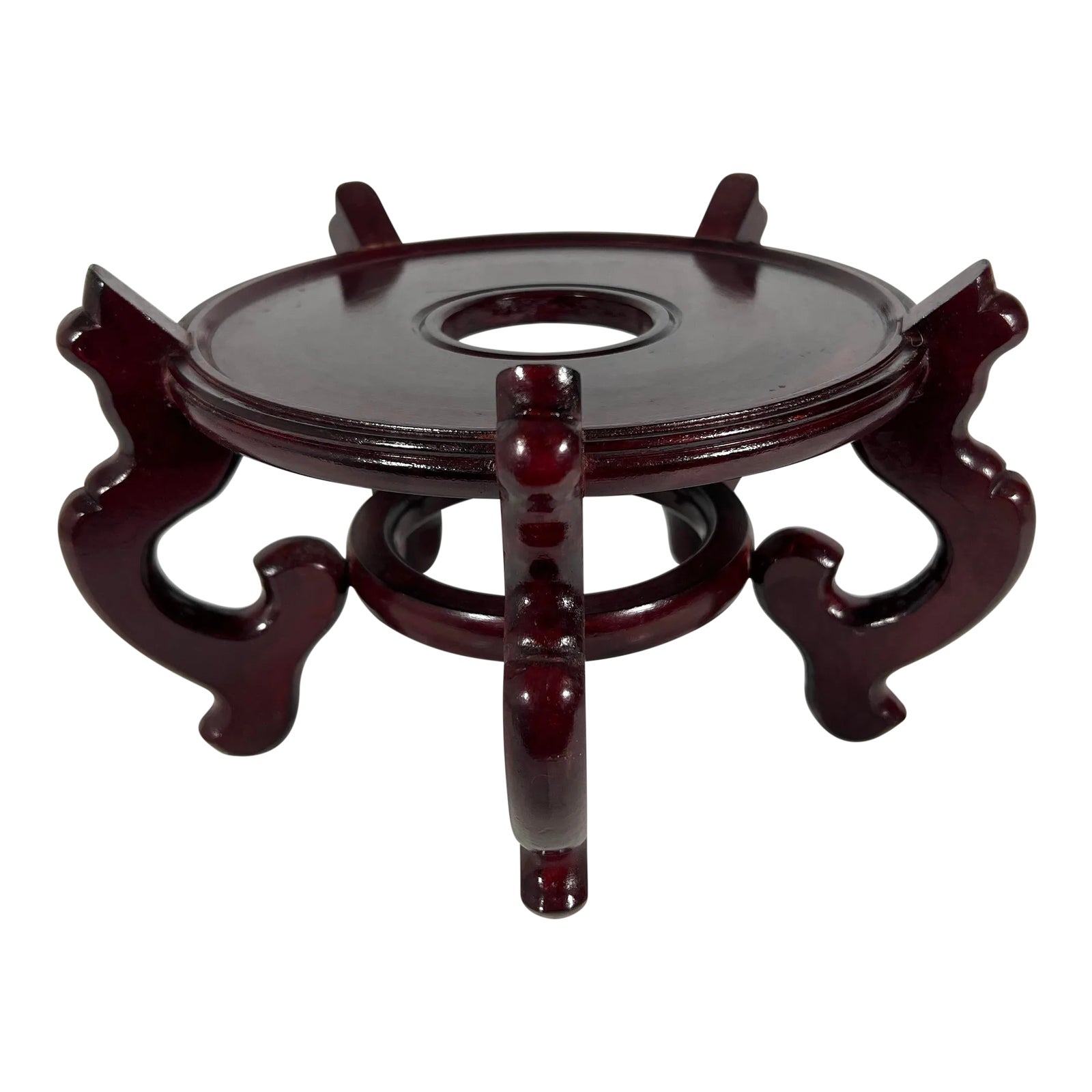Vintage Chinese Dark Red Rosewood Display Stand or Pedestal 8.25 ...