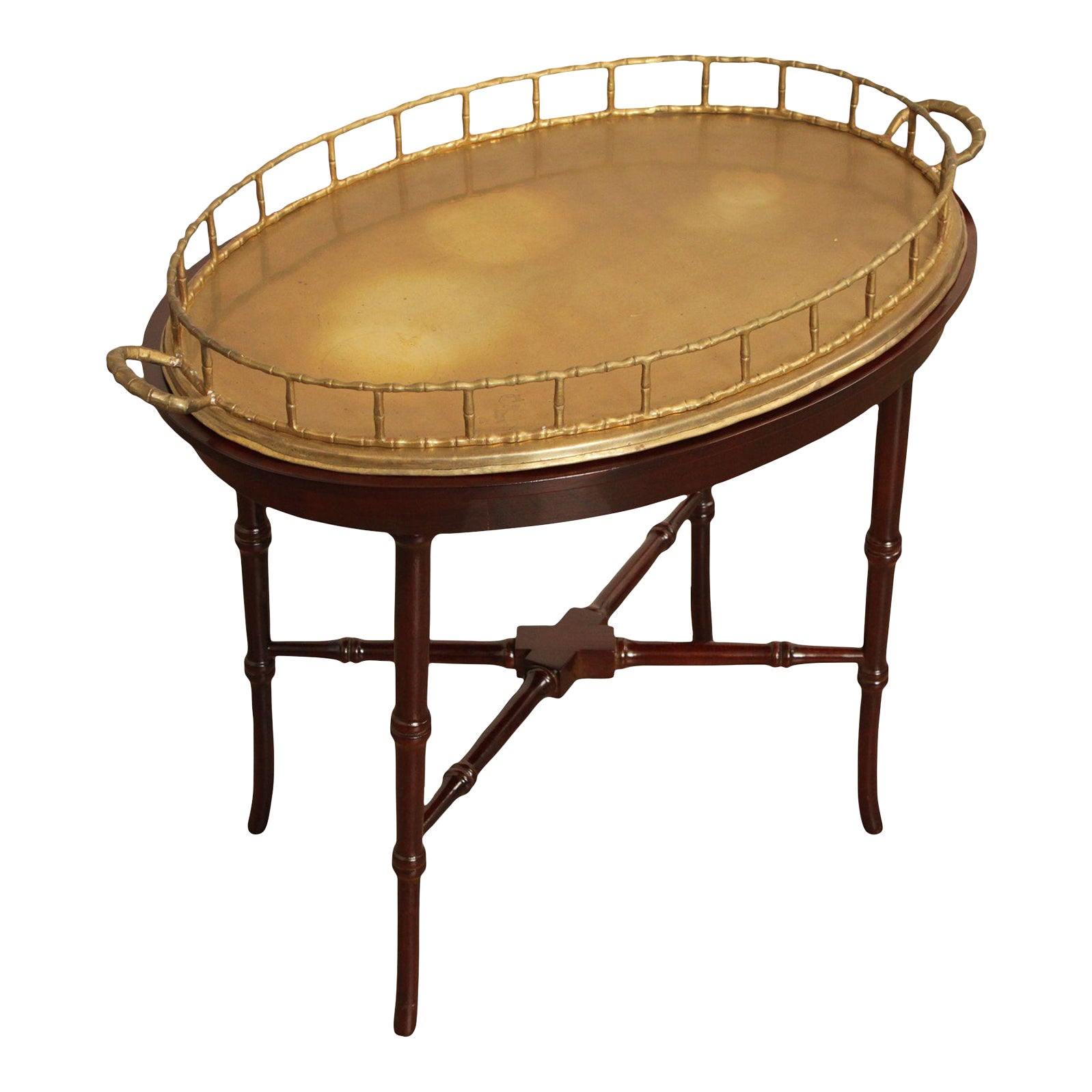 Regency Style Mahogany Brass Butler's Tray Table | Chairish