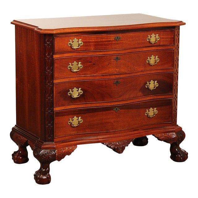 Chippendale Style Mahogany Ball and Claw Foot Chest of Drawers | Chairish