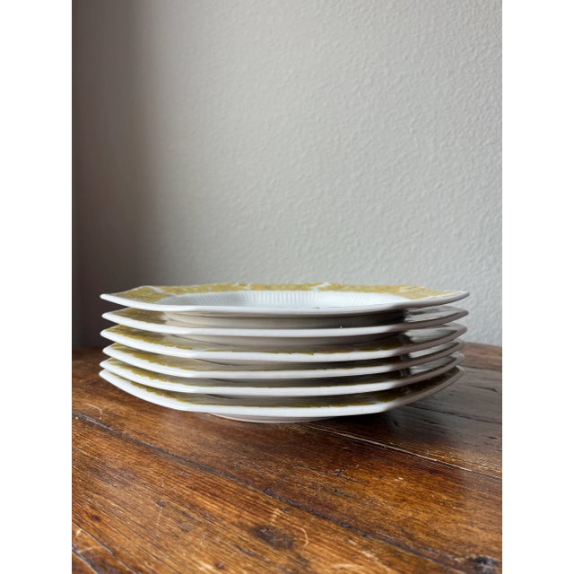 Set of 6 1970s Yellow Bouquet Independence Ironstone Octagonal Dinner ...