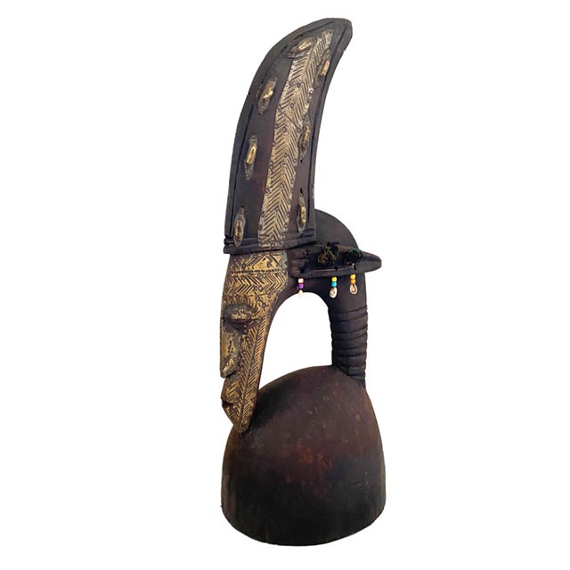 Lg Bamana Male Antelope Chiwara Helmet Mali African Art 25.25" H | Chairish