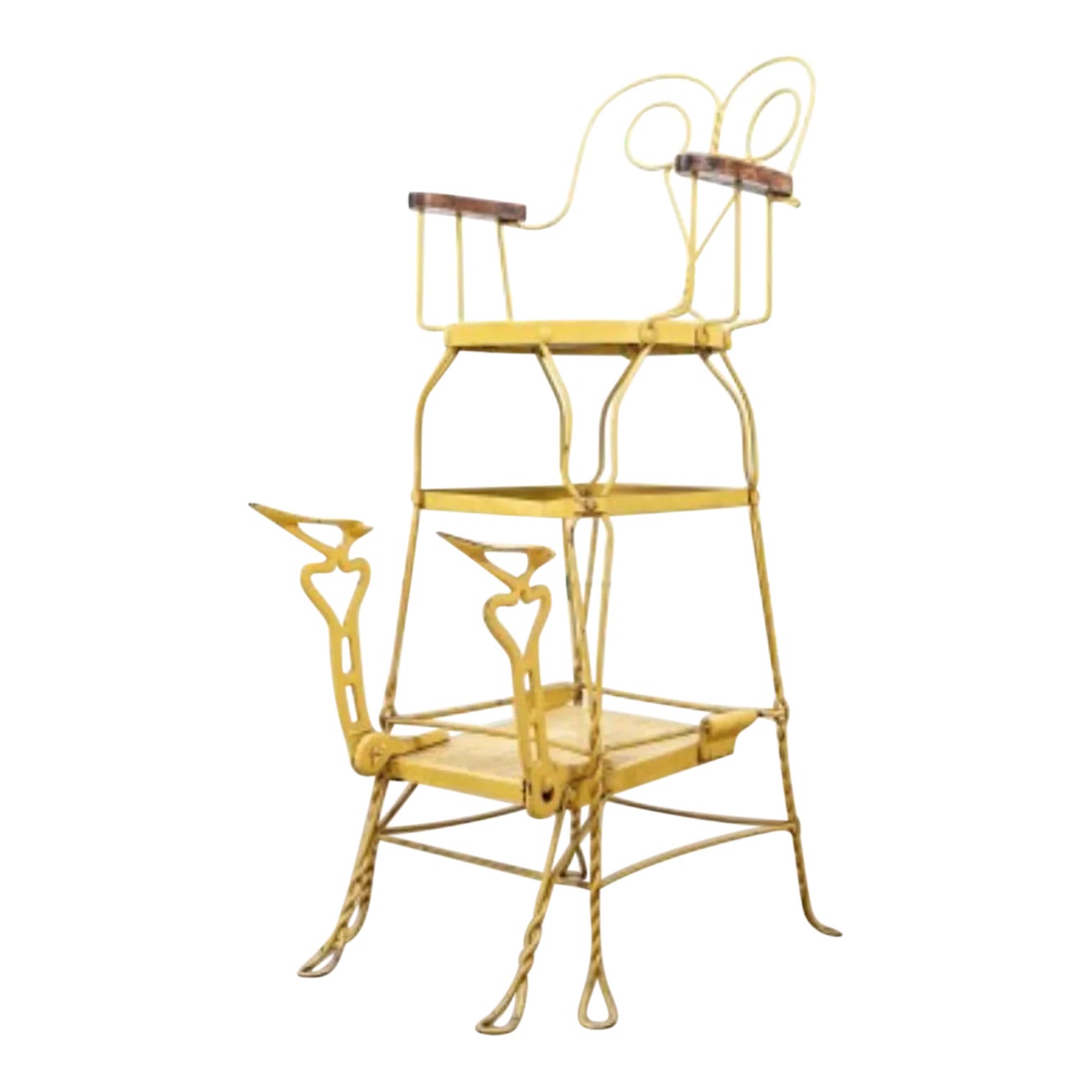 19th Century American Wrought Iron Shoe Shine Chair | Chairish
