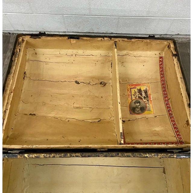 Antique Large Wood and Metal Camel Back Dome Back Steamer Trunk Chest ...