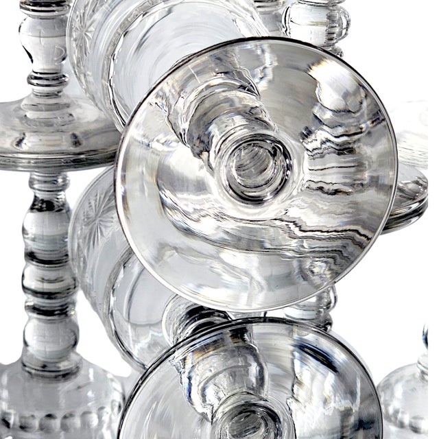 Bryce Diamond Wreath Cut Crystal Cordials Set of 5 | Chairish