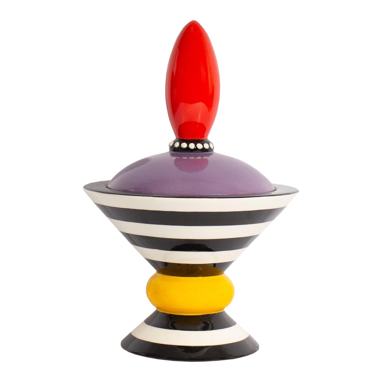 Postmodern Ceramic Lidded Vessel Signed by Michael Duvall | Chairish