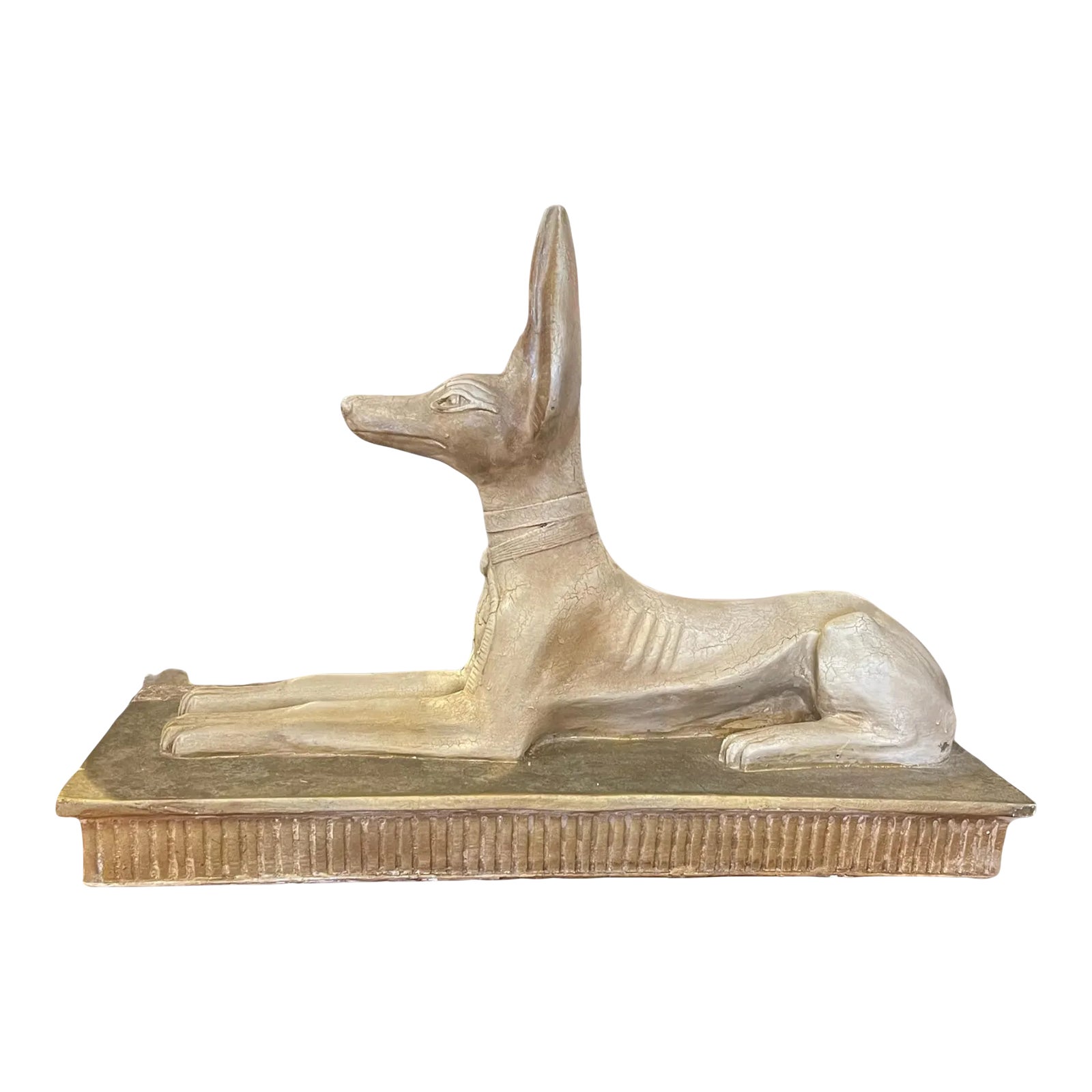 Vintage Egyptian God Anubis Dog Statue | Chairish