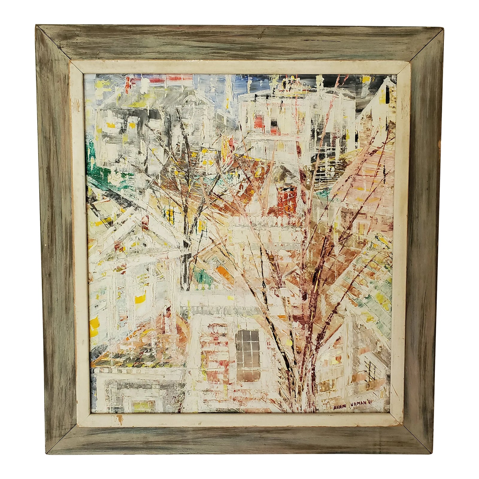 1960s Vintage Mid Century Autumn Signed Impressionist Painting, Framed ...