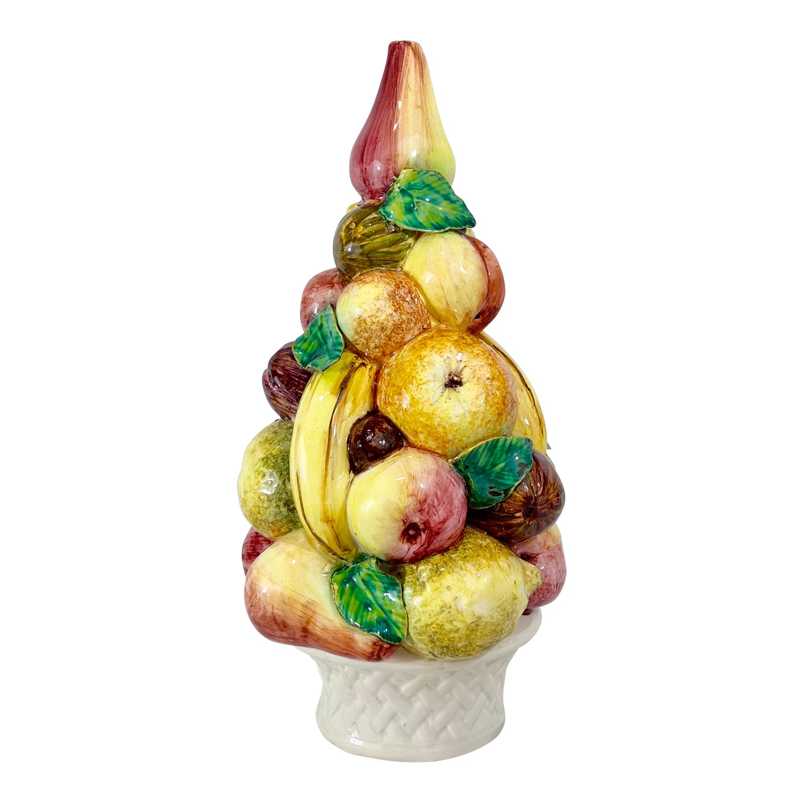 1960s Italian Zen Nove Majolica Fruit Topiary | Chairish