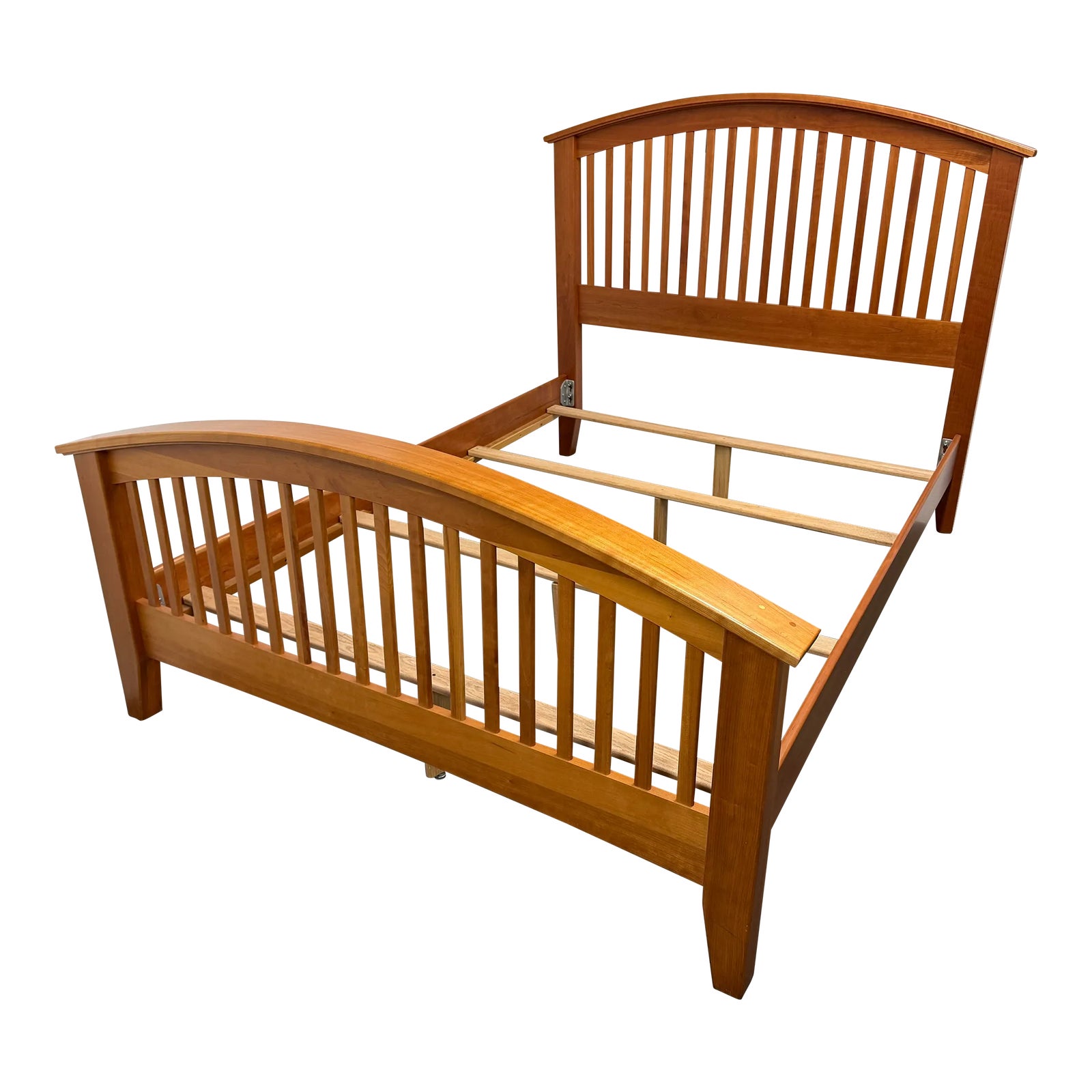 Queen Size Shaker Bow Cherry Bed Frame | Chairish