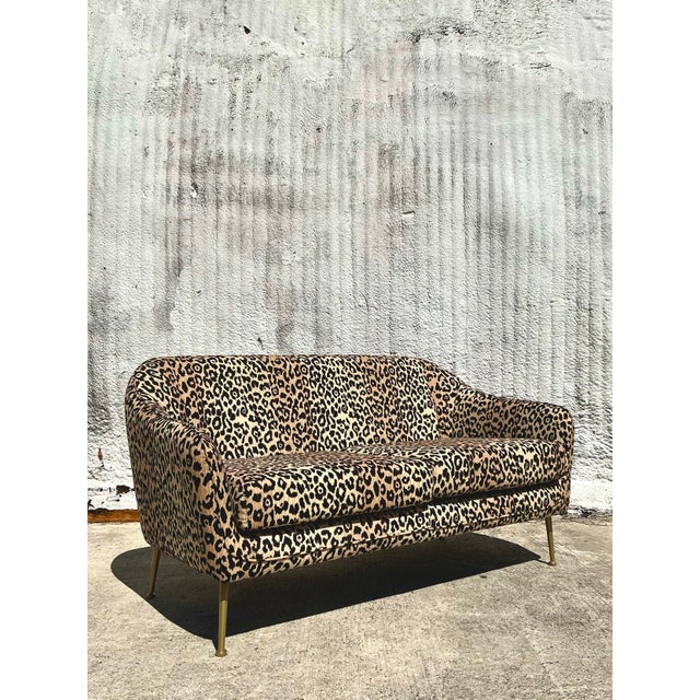 Vintage Boho Leopard Sofa | Chairish
