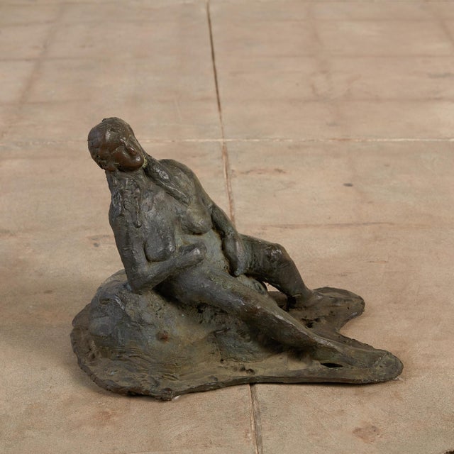 Bronze Sculpture of Lounging Lady | Chairish