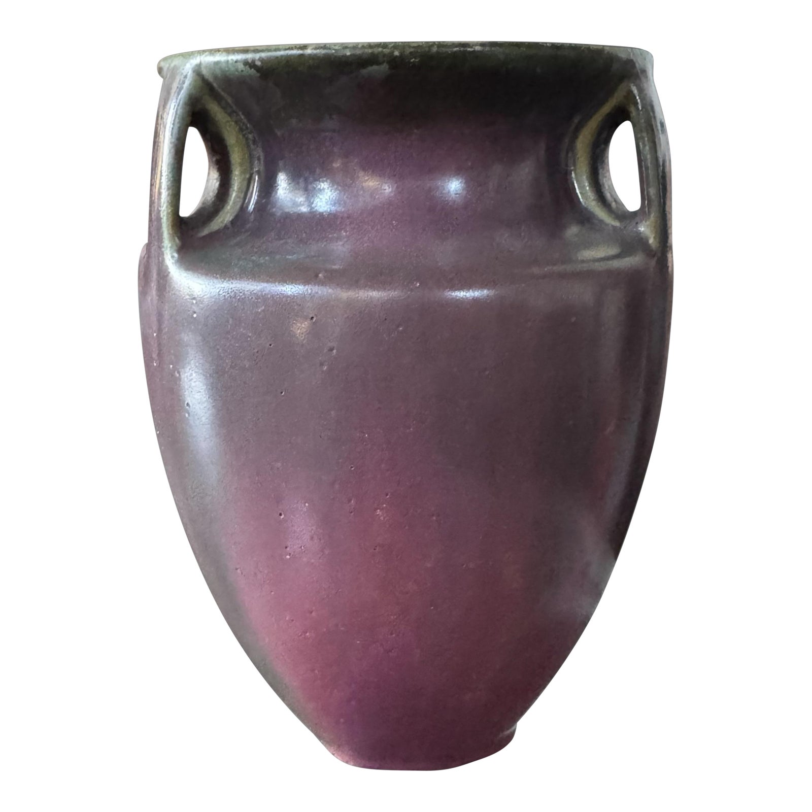 Vintage Fulper 3-Handled Art Pottery Bullet Vase | Chairish