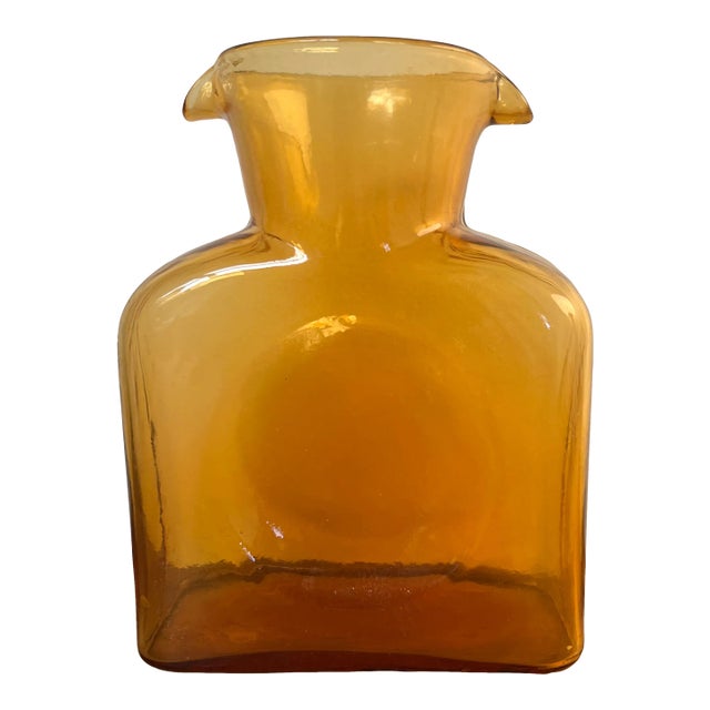 Vintage Yellow Blenko Glass Pitcher | Chairish