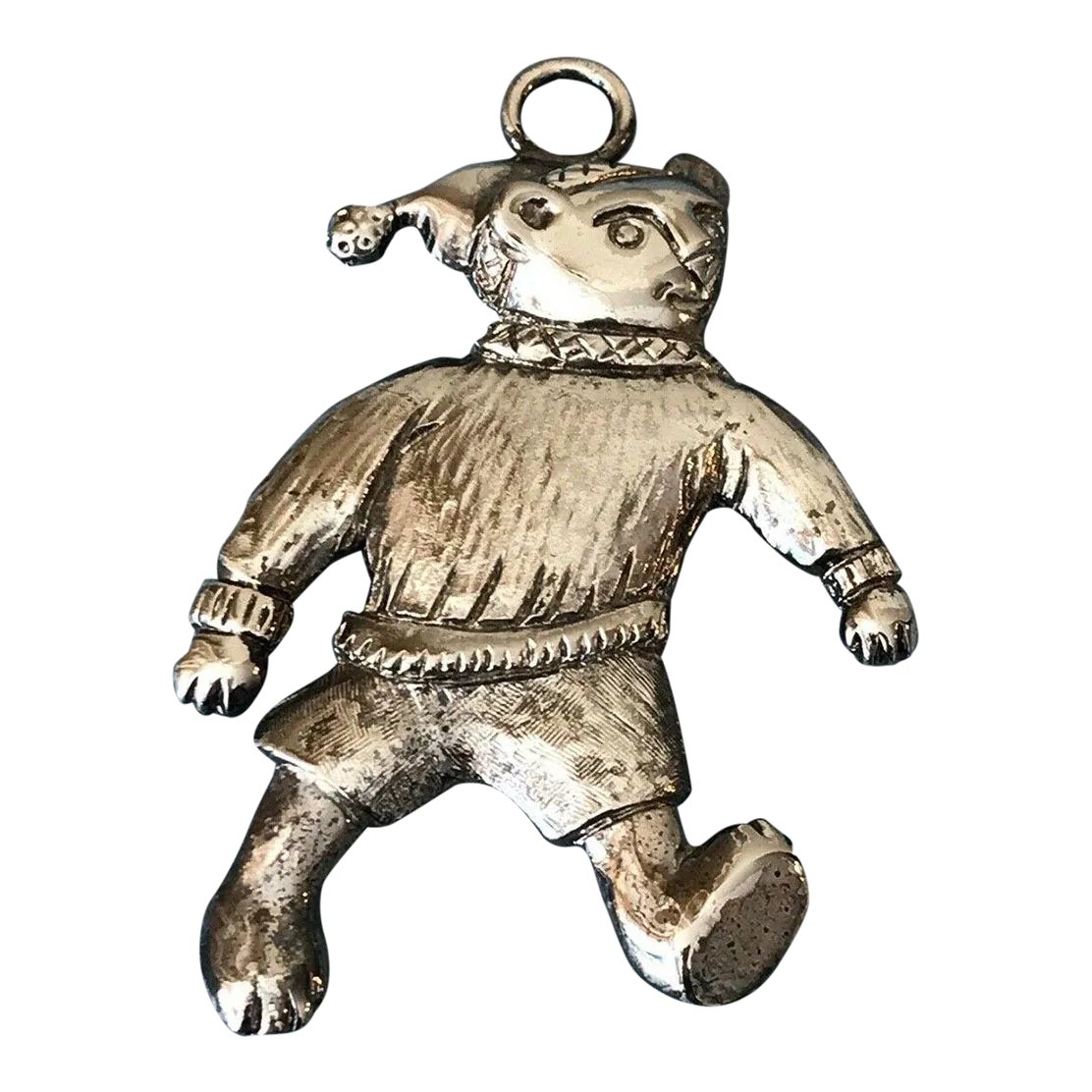 1980s Hand & Hammer Silverplate Teddy Bear Christmas Ornament | Chairish