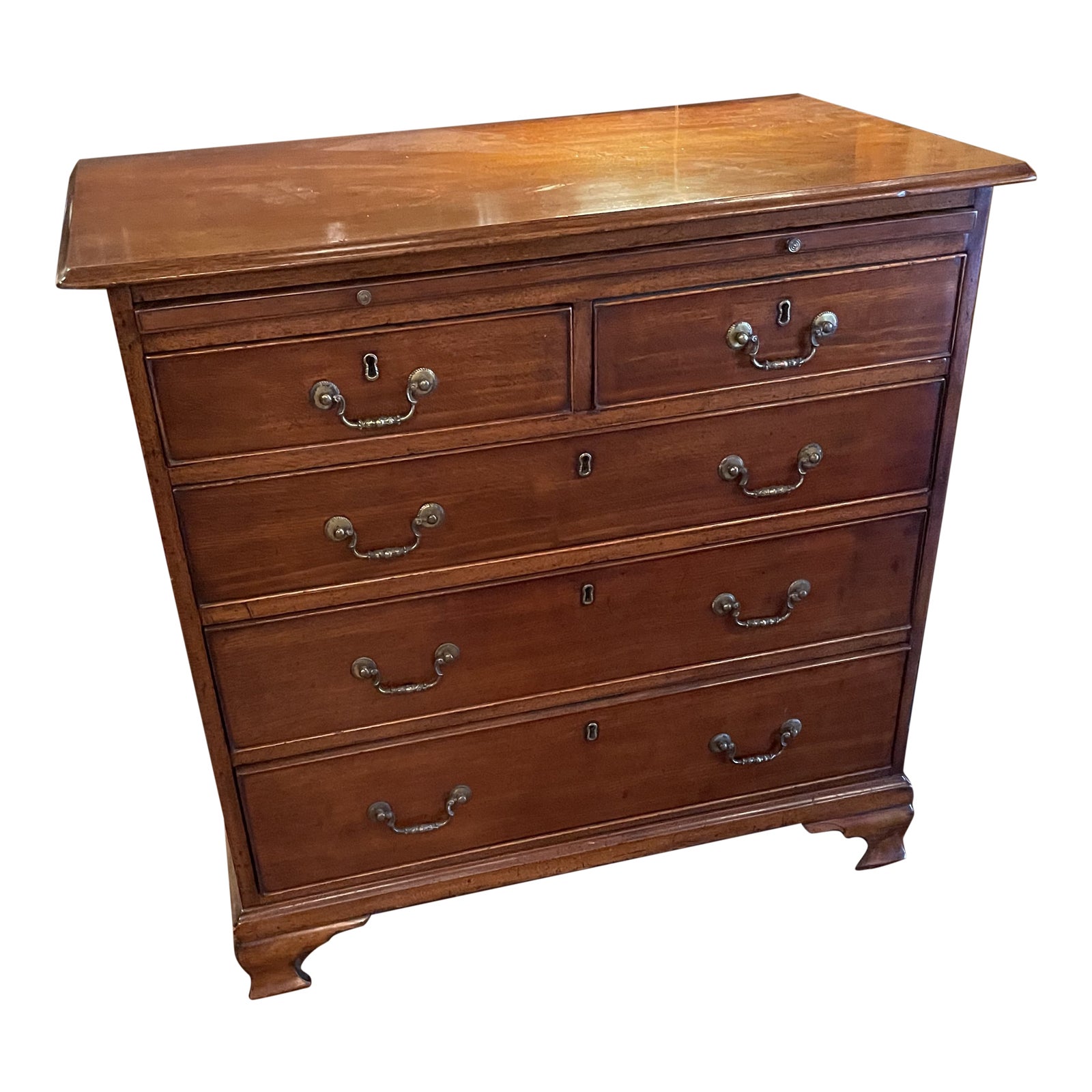 19th Century Traditional Mahogany Chest With Slide | Chairish