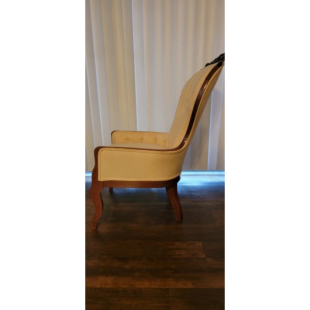 Vintage Victorian Rose Flower Carved Chair | Chairish