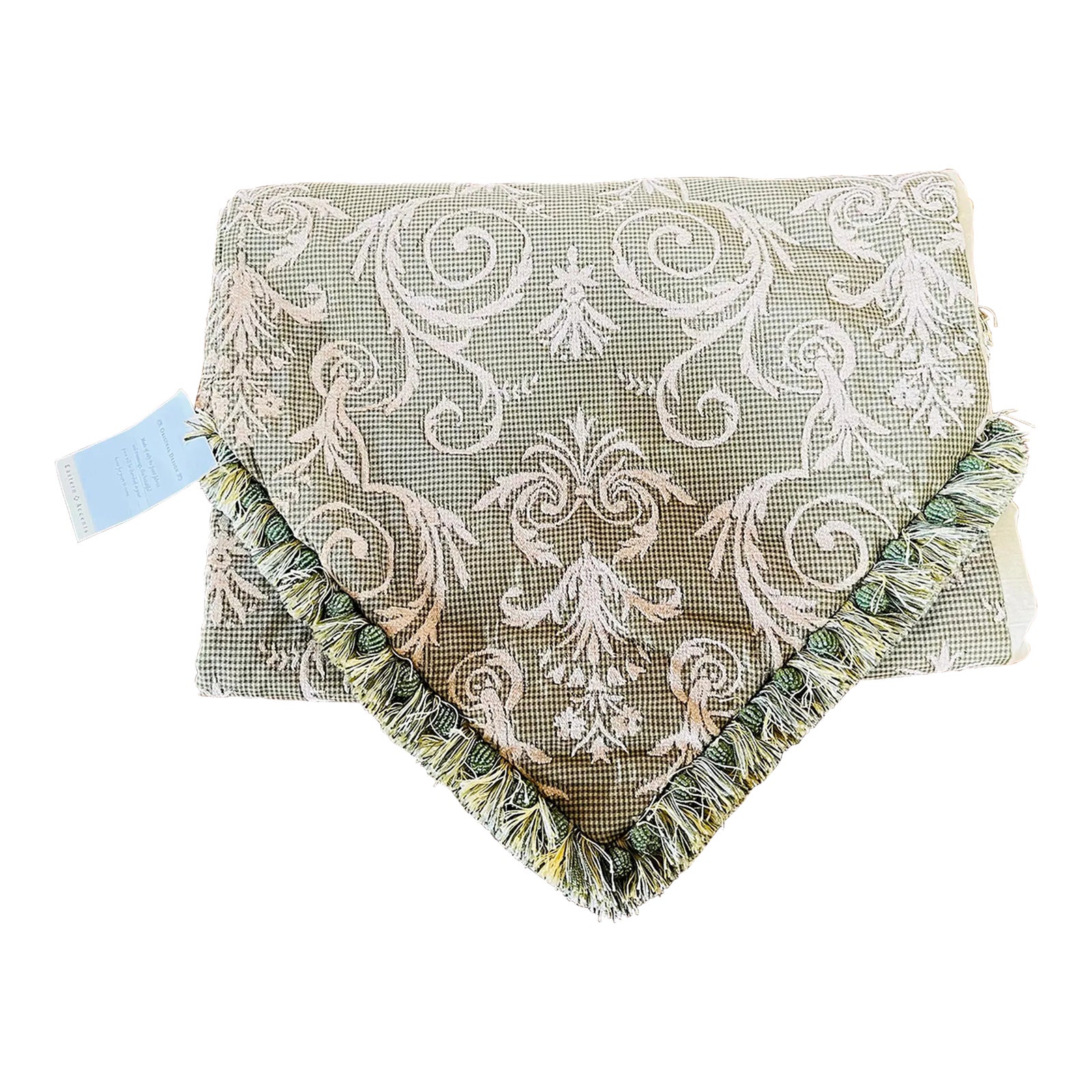 Green Swirl Design Heavy Duty 110” Long Custom Made Table Runner With ...