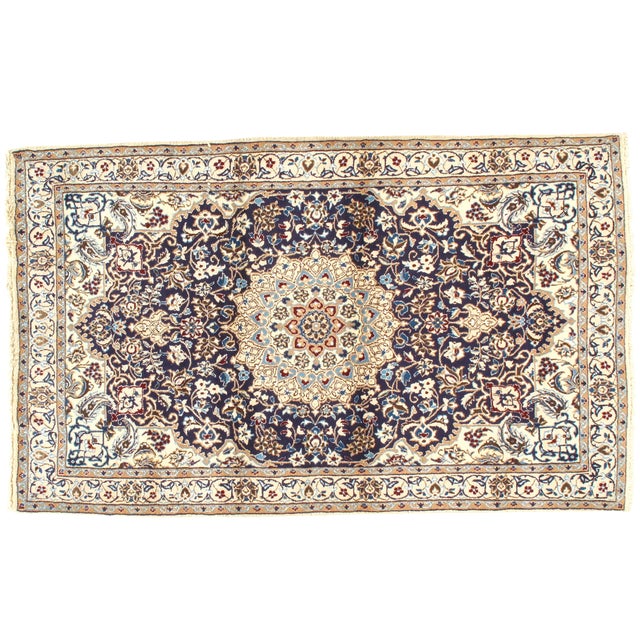 Vintage Persian Genuine Nain Area Rug - 6'1" X 3'8" | Chairish