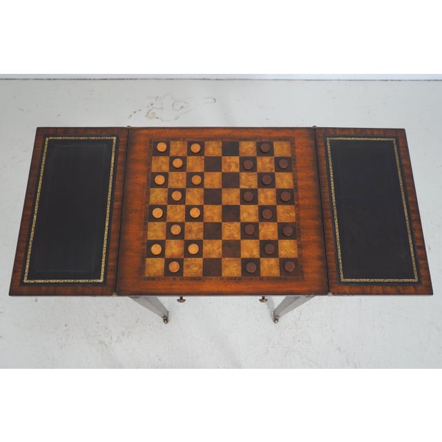 Maitland-Smith Two-Drawer Mahogany and Leather Flip-Top Game Table ...