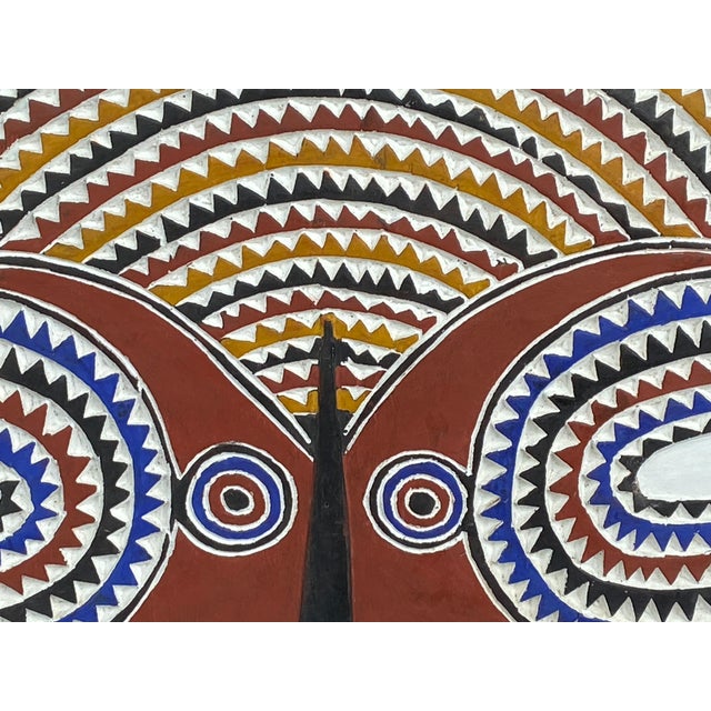 Lg African Baule Tribe Moon Mask 33.75" H by 31" W | Chairish