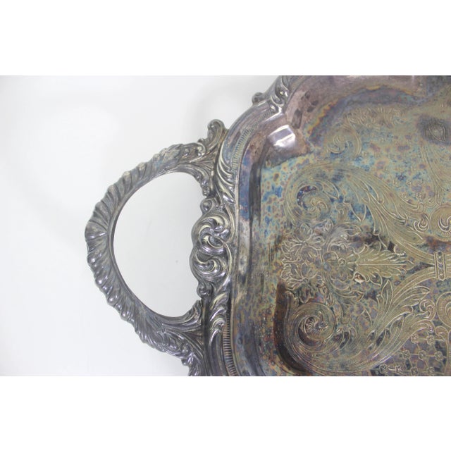 Early 20th Century Large Silver Plated Butler’s Tray With Ornate ...