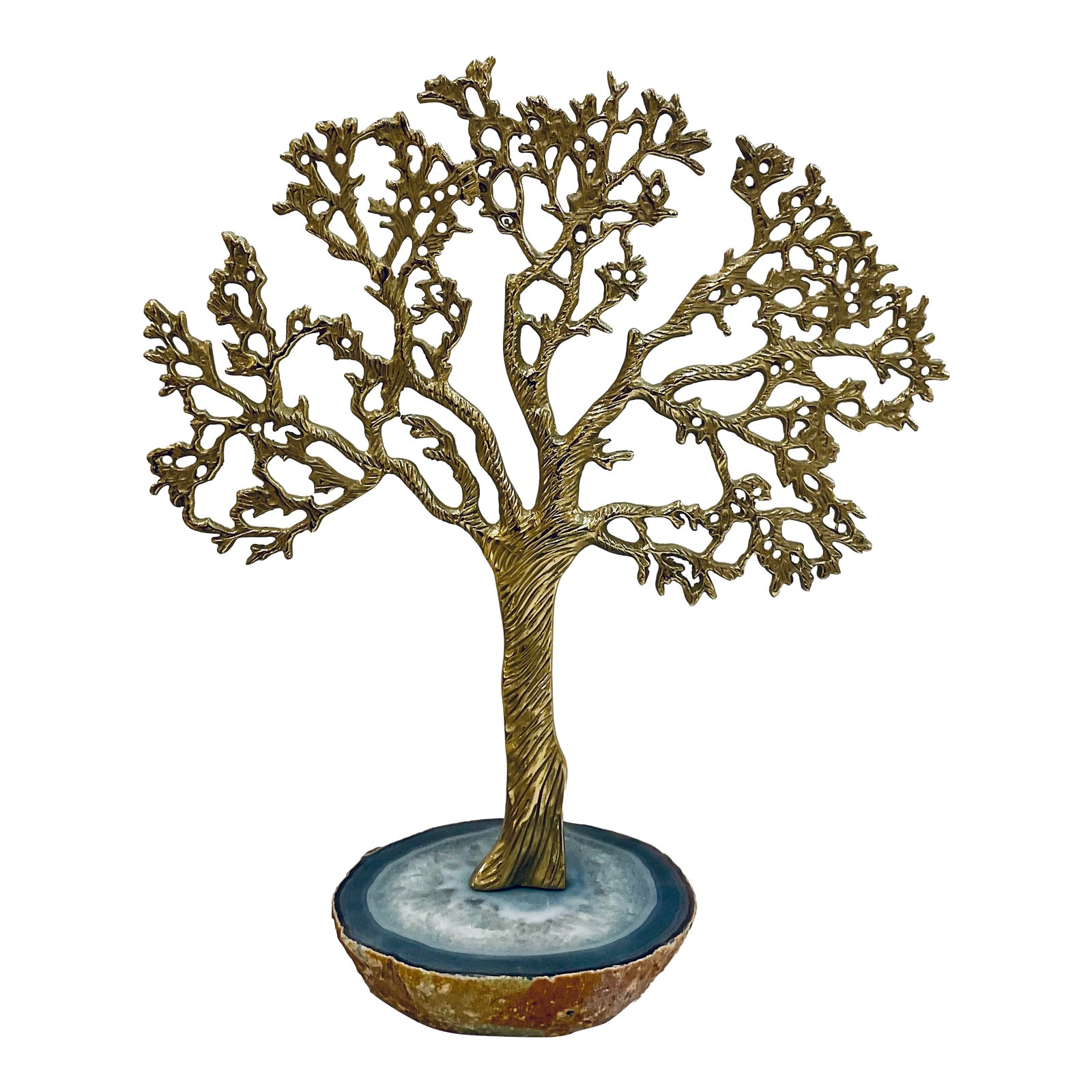John Richard Modern Gold Tree Agate Sculpture | Chairish